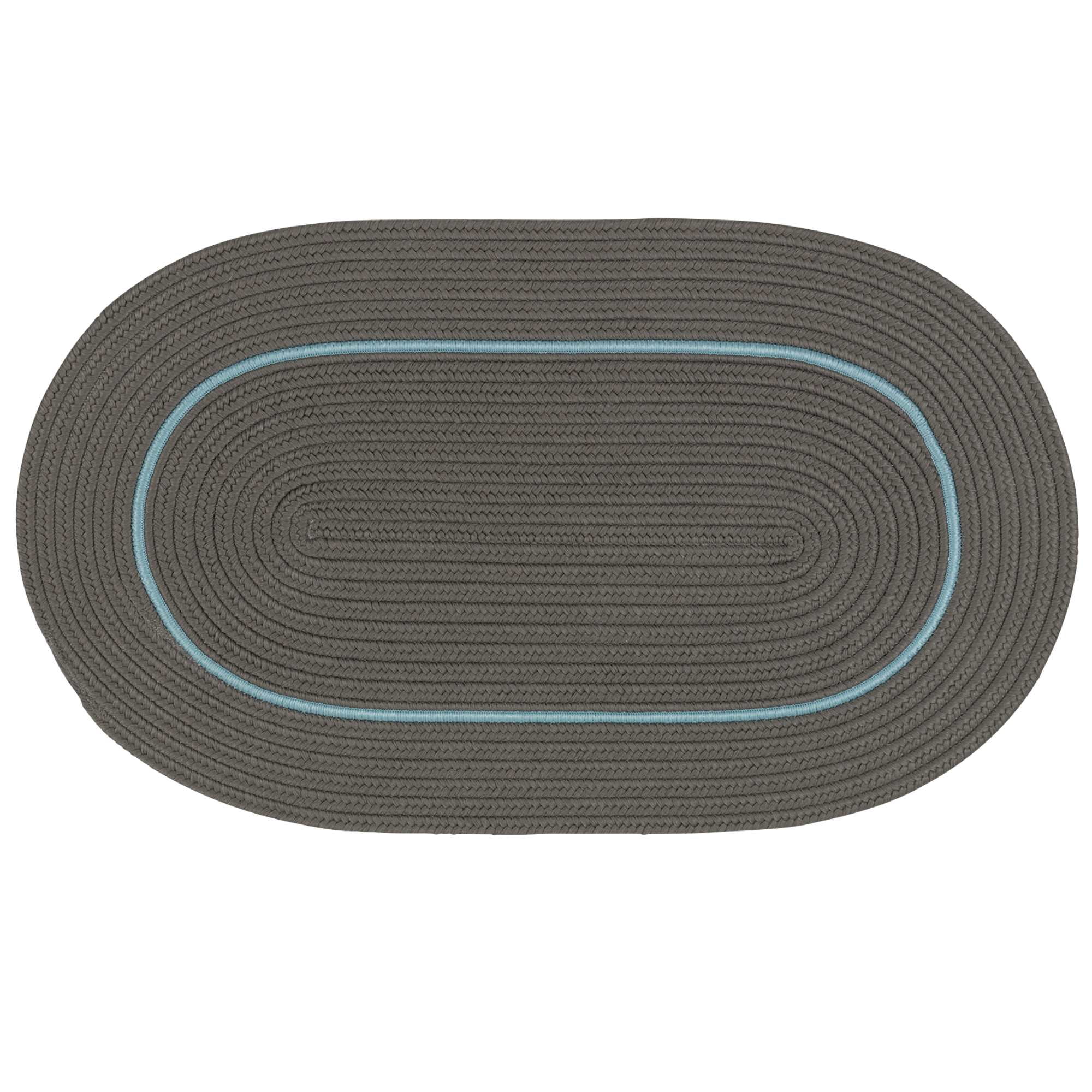 Colonial Mills Gray and Blue Bordered Handcrafted Reversible Oval Door ...