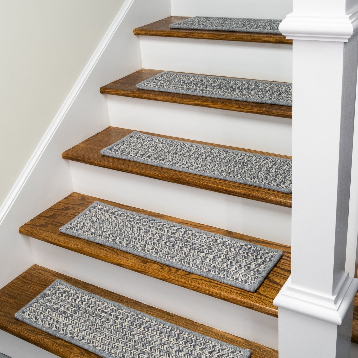 Colonial Mills Hayley Tweed Stair Treads - Gray 8"x28" (SET 13 ...