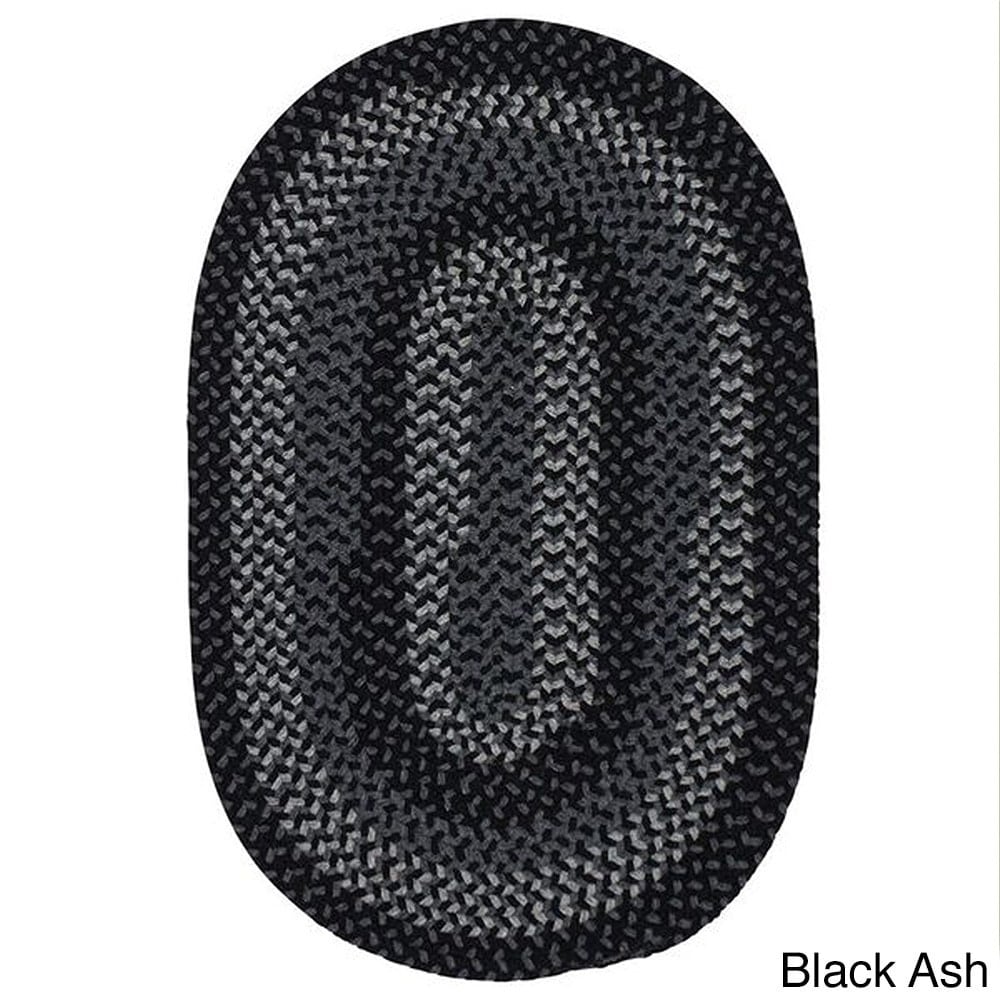 Colonial Mills Hipster Braided Textured Oval Rug Black Ash 8' x 11 ...