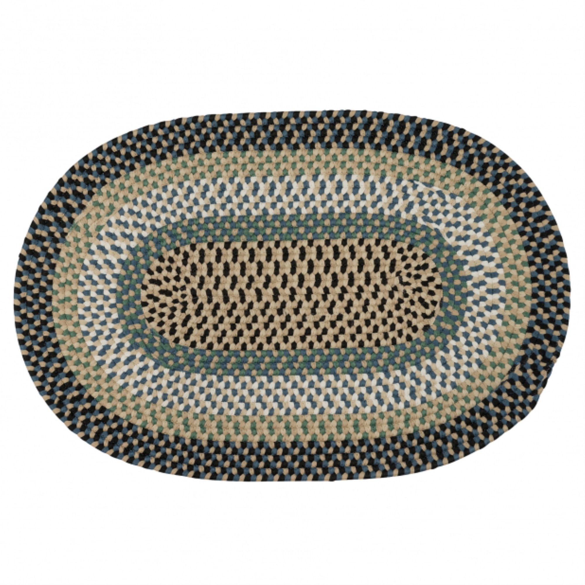 Colonial Mills Mendi Indoor Outdoor Braided Rug Black 6X8 6' x 9' Oval ...