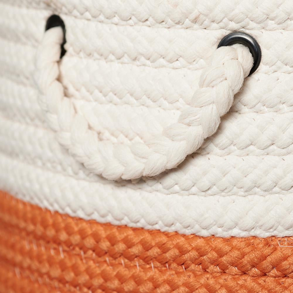 Colonial Mills Nicholas 2-Tone Braided Hamper, 15"x15"x18", Orange ...