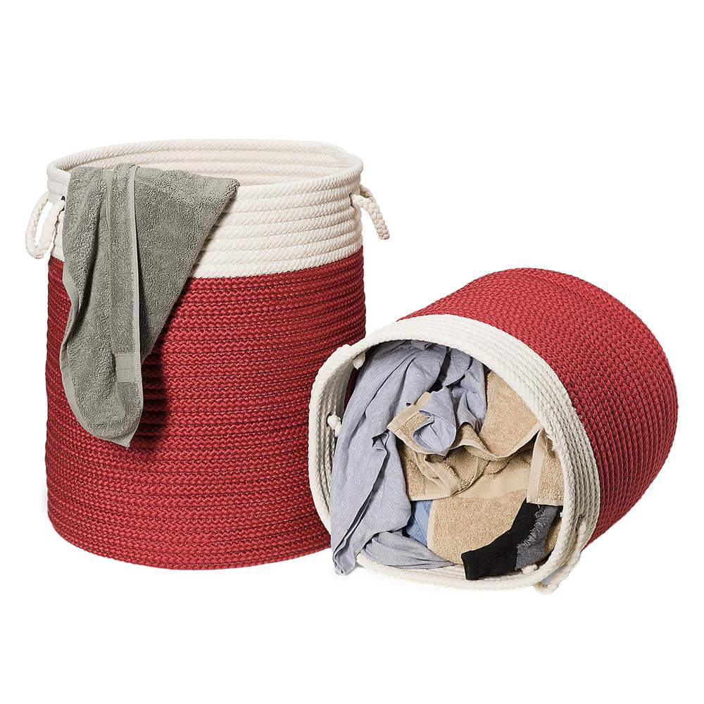 Colonial Mills Nicholas 2-Tone Hampers - Red 15"x15"x18" - Walmart.com