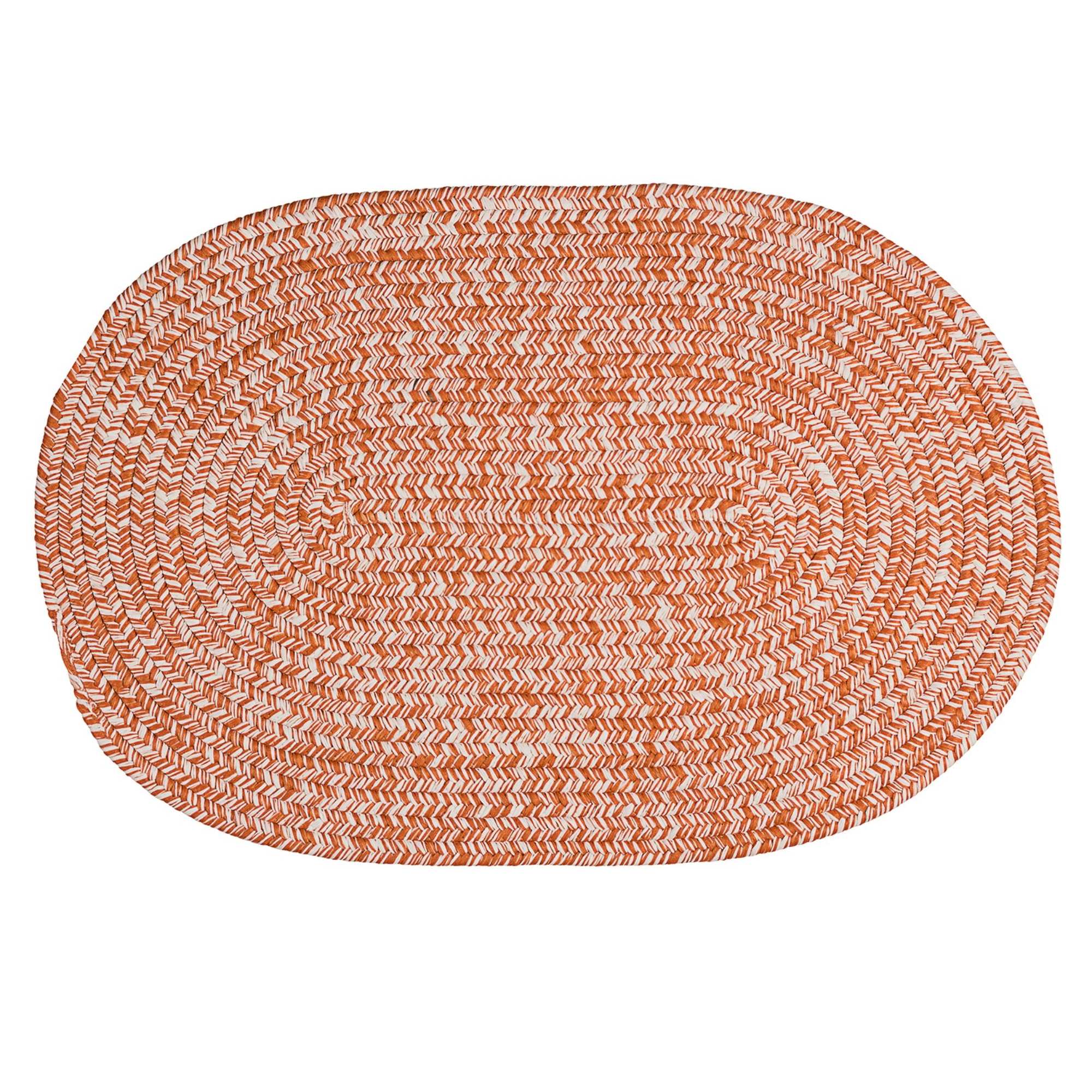 Colonial Mills Orange and Off White Tweed Handcrafted Reversible Oval ...