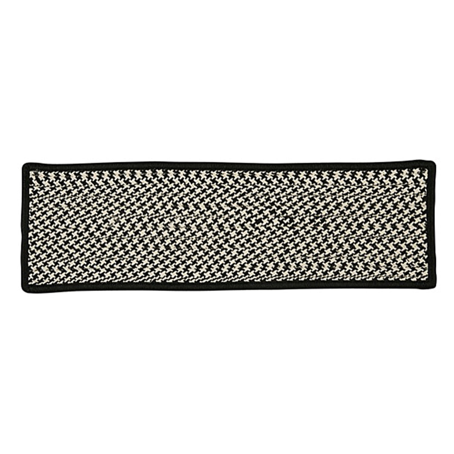 Colonial Mills Outdoor Houndstooth Tweed Braided Black Area Rugs 8"x28 ...