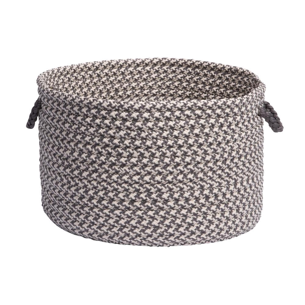 Colonial Mills Outdoor Houndstooth Tweed - Gray Utility Basket 18"x12 ...
