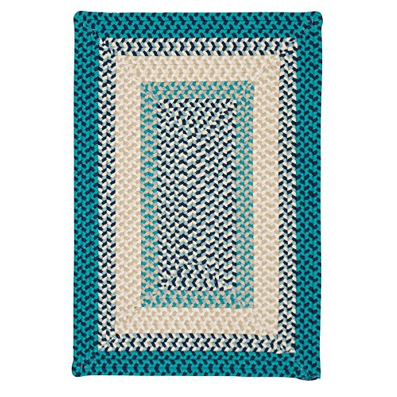 Colonial Mills 12' Oceanic Blue and Beige Square Braided Area Rug ...