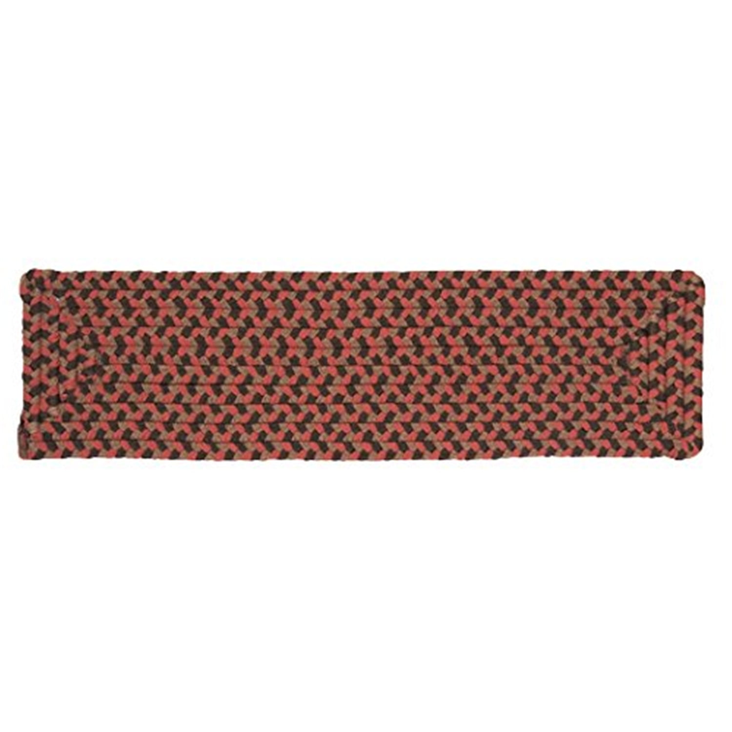 Colonial Mills Set of 13 Red and Brown Handmade Braided Stair Tread ...