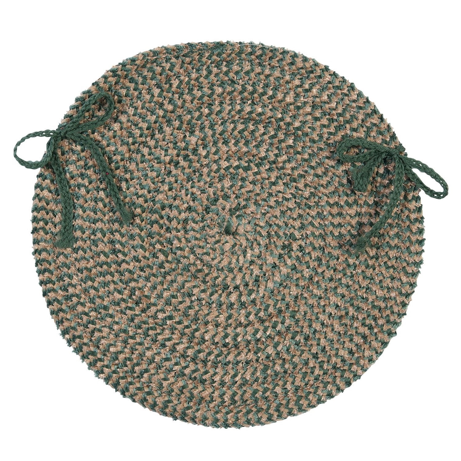 Colonial Mills Set of 4 Green Solid Handmade Braided Stair Tread Chair ...