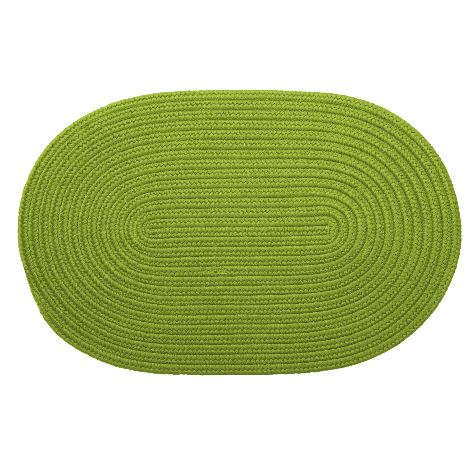 Colonial Mills Solid Neon Green Chevron Handcrafted Reversible Oval ...