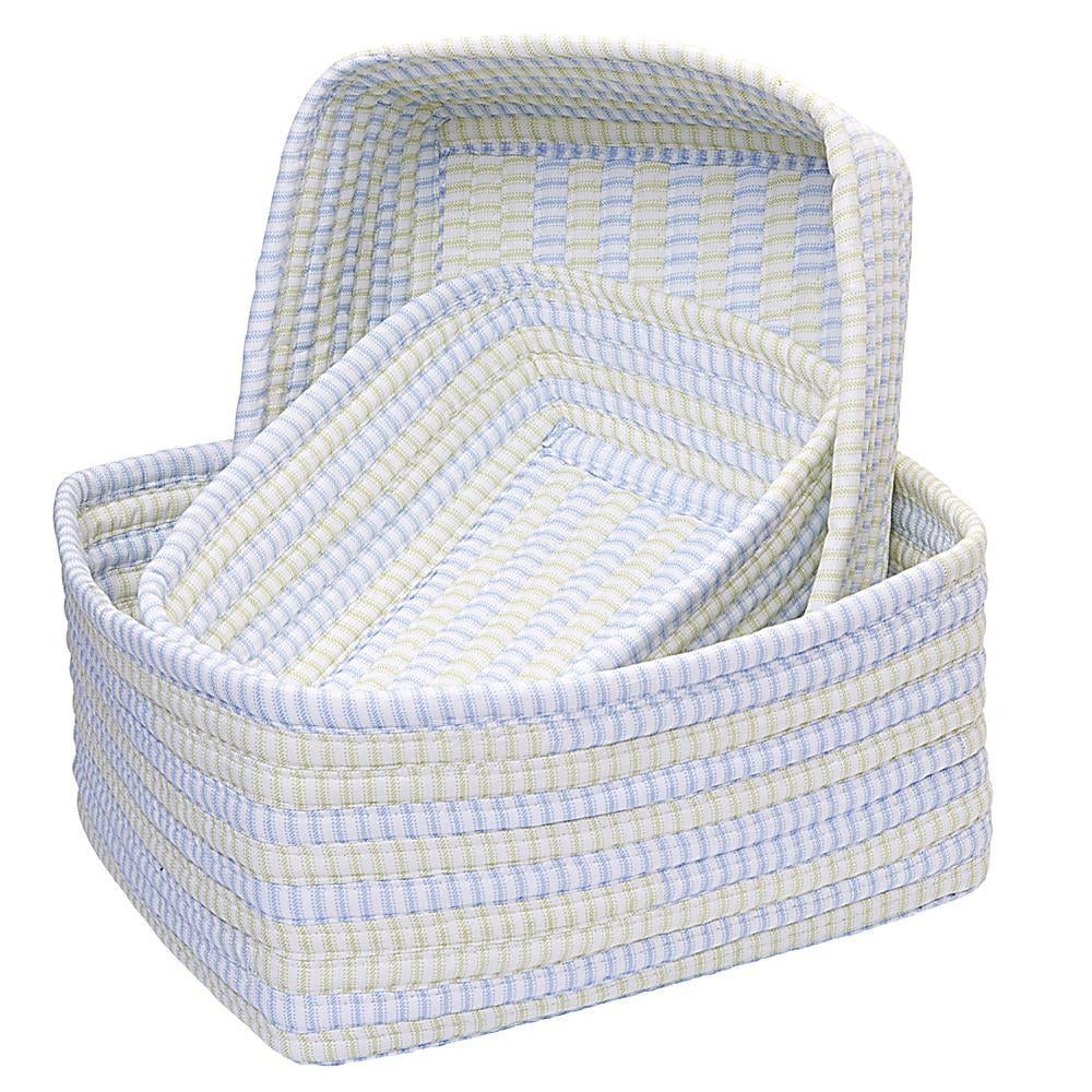 Colonial Mills Ticking Nesting Sets- Blue Green Nesting Set-3 - Walmart.com