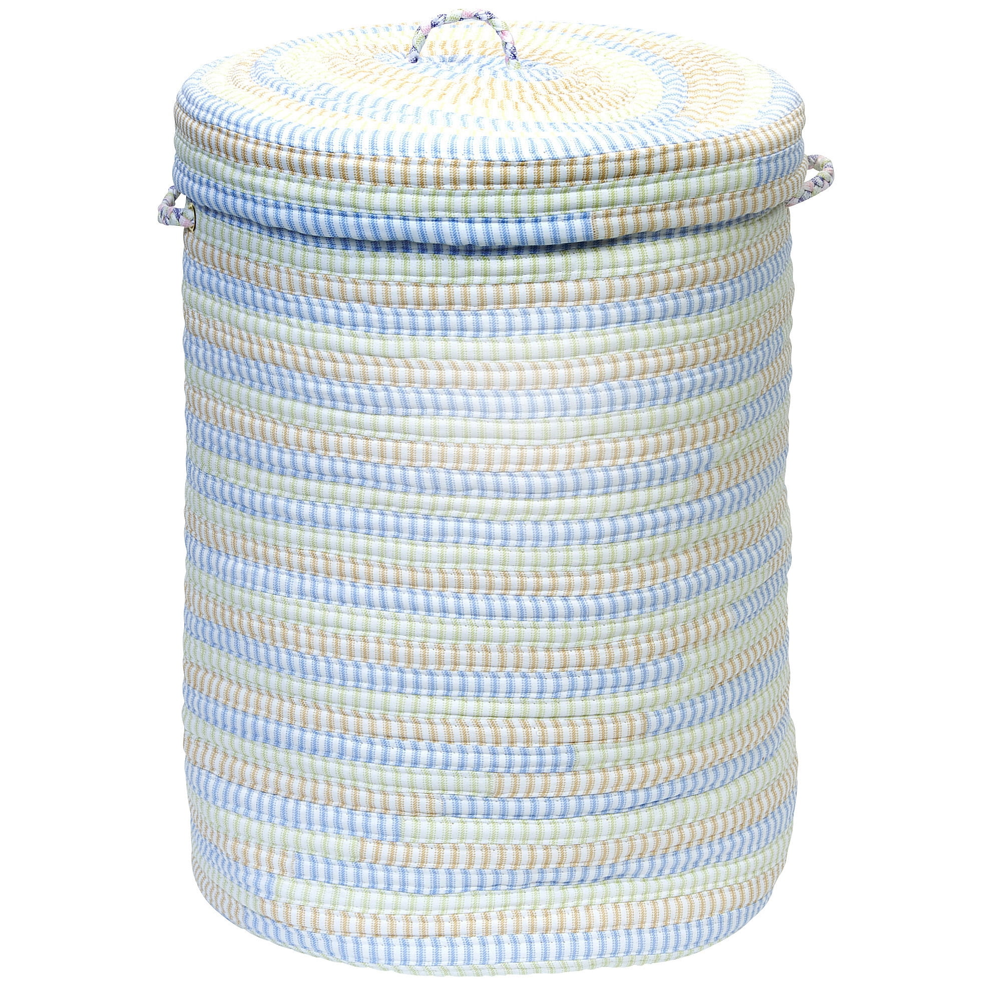 Colonial Mills Ticking-Stripe Fabric Hamper with Lid Blue - Walmart.com