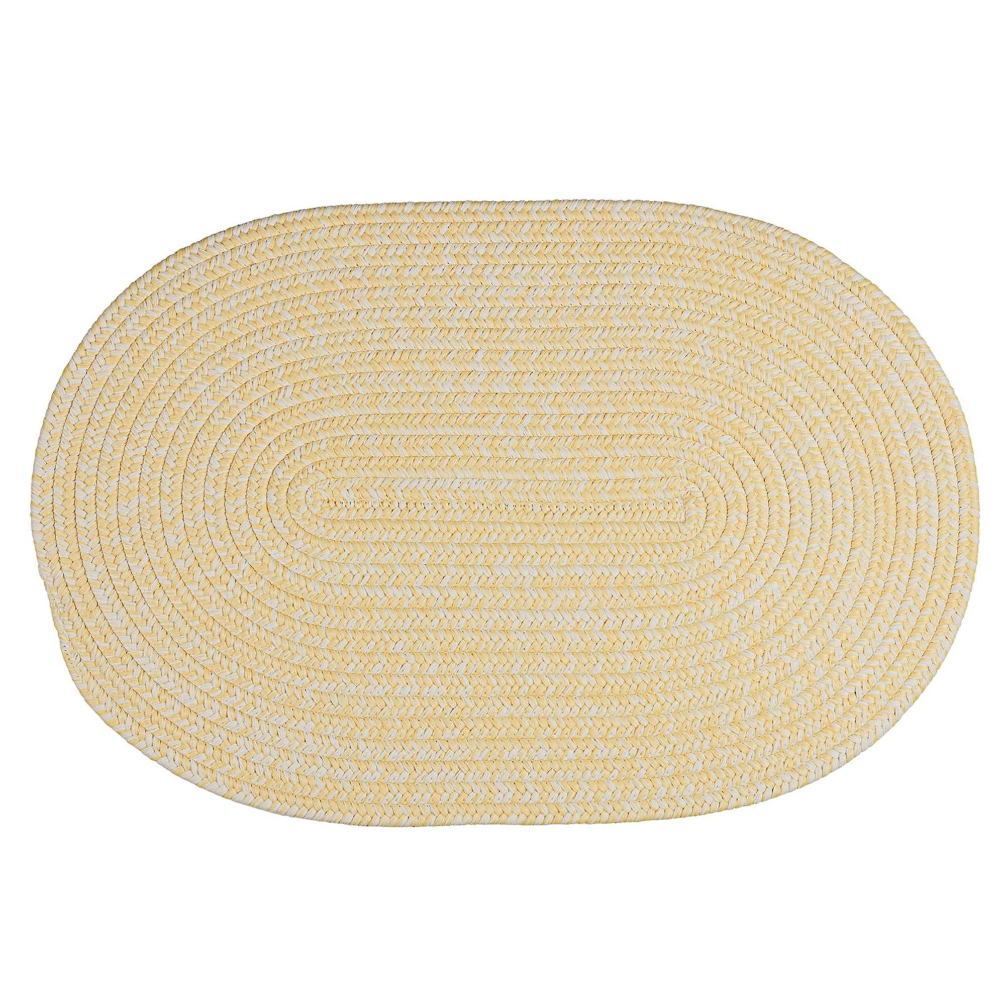 Colonial Mills Yellow and Off White Tweed Handcrafted Reversible Oval ...