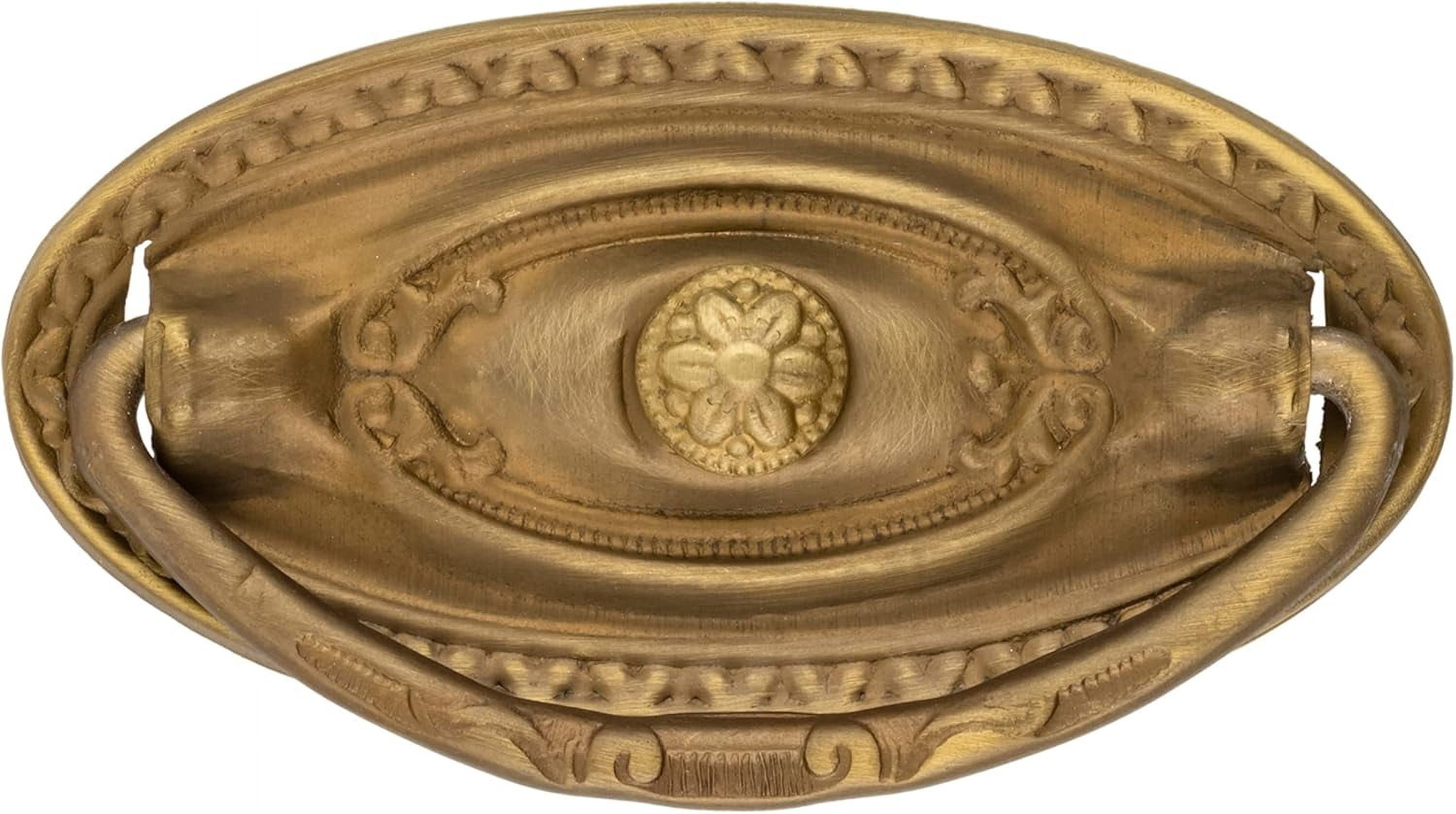 Colonial Revival Large Oval Antique Brass Drawer Bail Pull | Center ...
