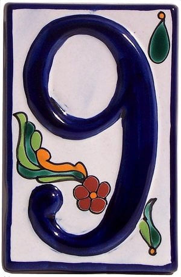 Colonial Talavera Ceramic House Number Nine - Walmart.com