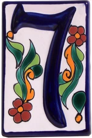 Colonial Talavera Ceramic House Number Seven - Walmart.com
