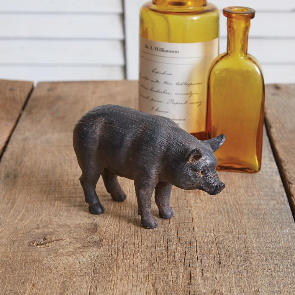 Colonial Tin Works Rustic Pig Figurine, 3.75-inch Height, Home, Home D√ ...