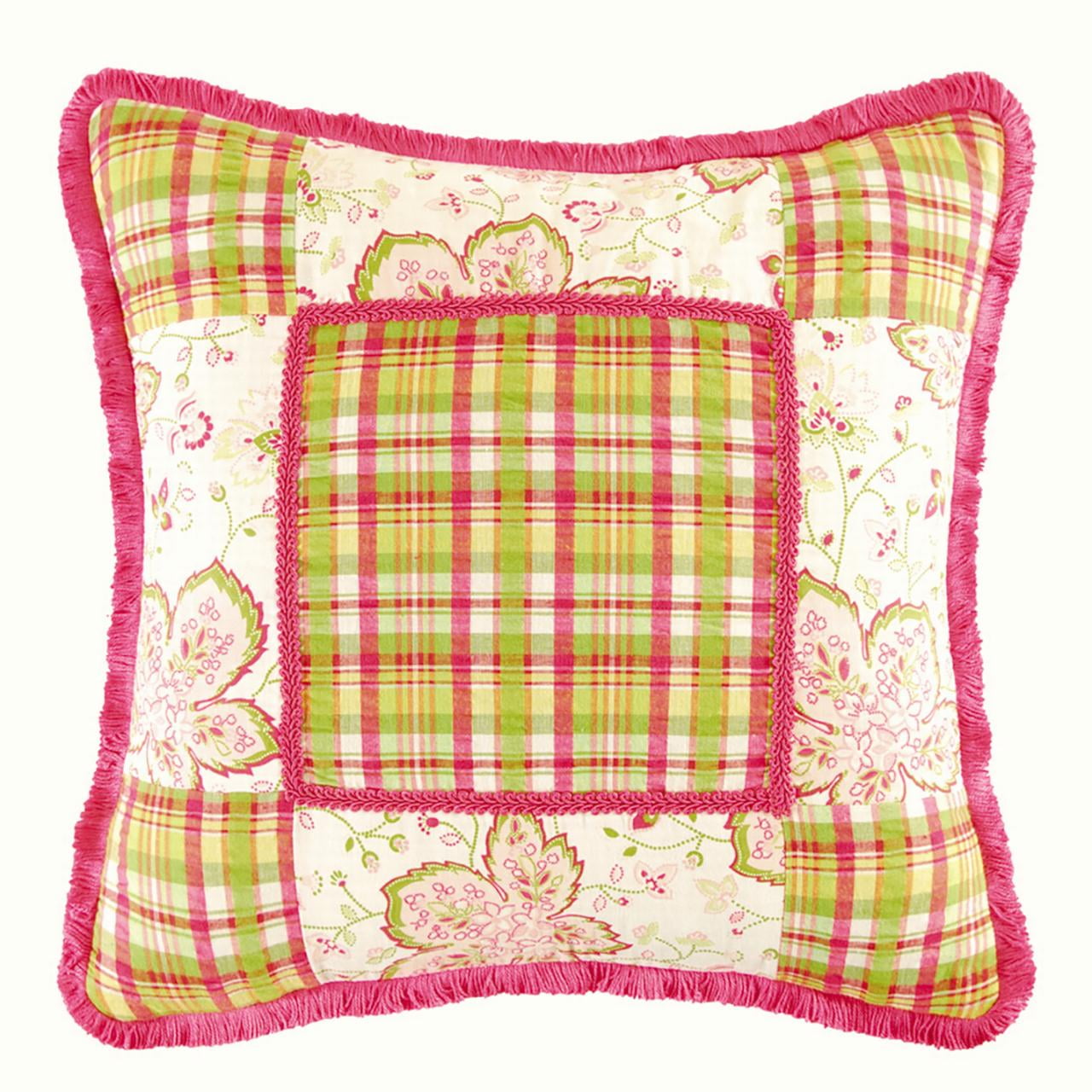 Colonial Williamsburg 16" x 16" Plaid Center Pieced Throw Pillow ...