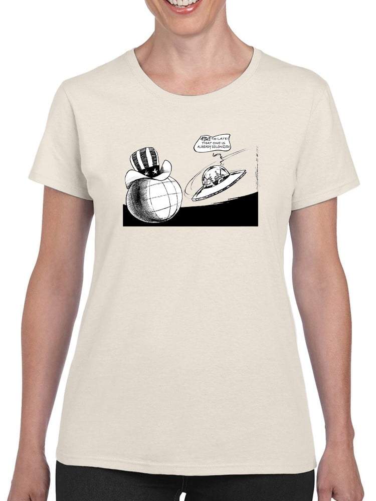 Colonized Earth T-Shirt Women -Wilfred Hildonen Designs, Female Small ...