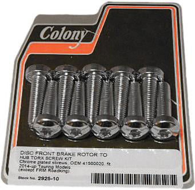 Colony Machine 2925-10 Front Rotor Screw Kit - 8mm x 1.25 x 30mm Torx ...