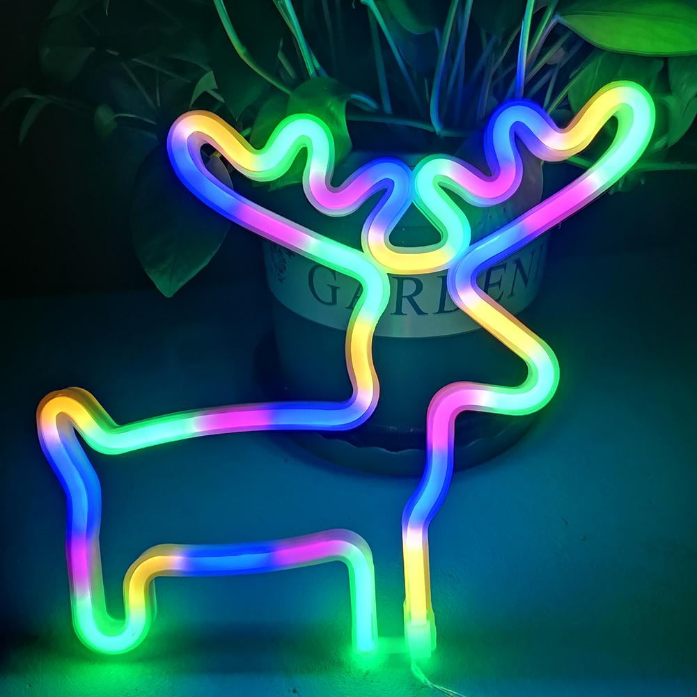 Coloody Deer Neon Lights LED Neon Light Sign Neon Wall Light Battery ...
