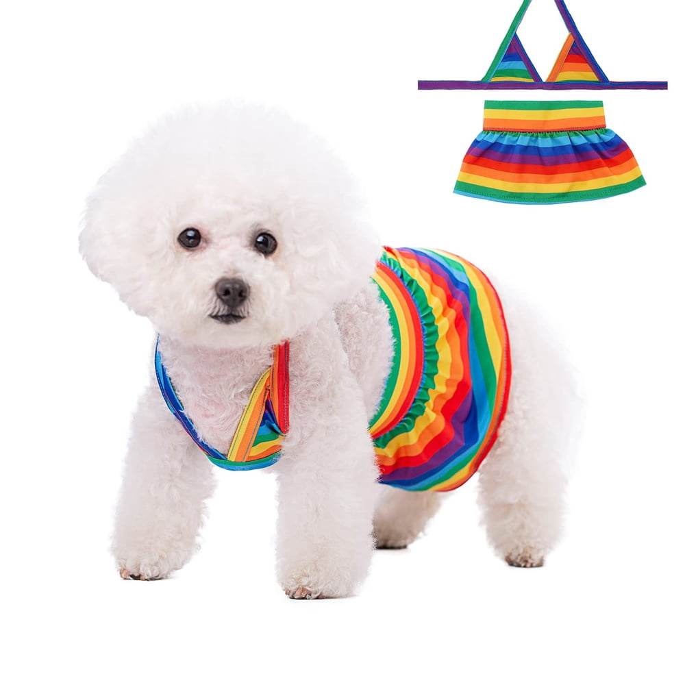 Coloody Dog Summer Bikini Suit Printed Lace-Up Beach Dog Kitten ...