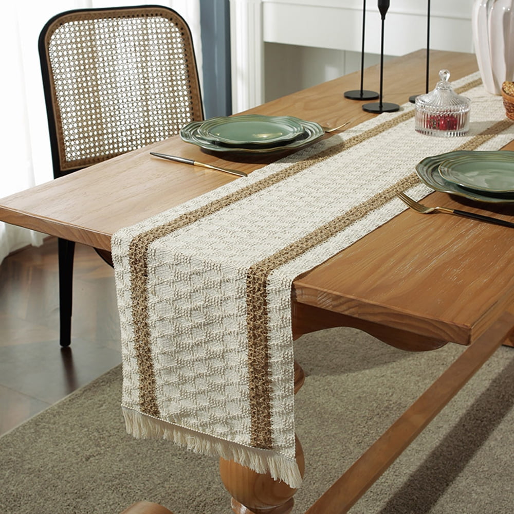 Coloody Farmhouse Table Runner Natural Burlap Table Runner Handmade ...