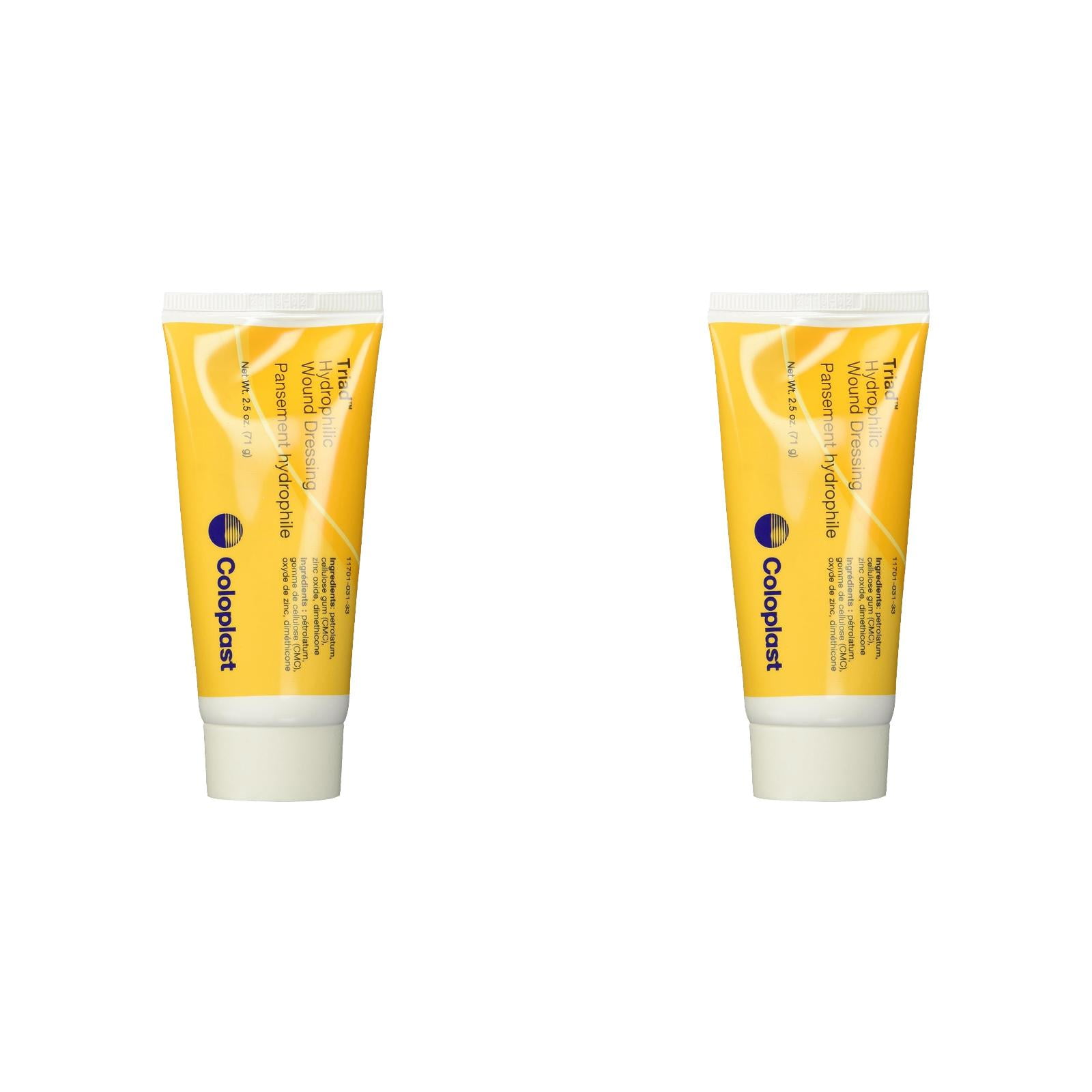 Coloplast Triad Hydrophilic Wound Dressing 2PCS | 6 oz Each | Zinc Oxide-Based Healing Cream for ...
