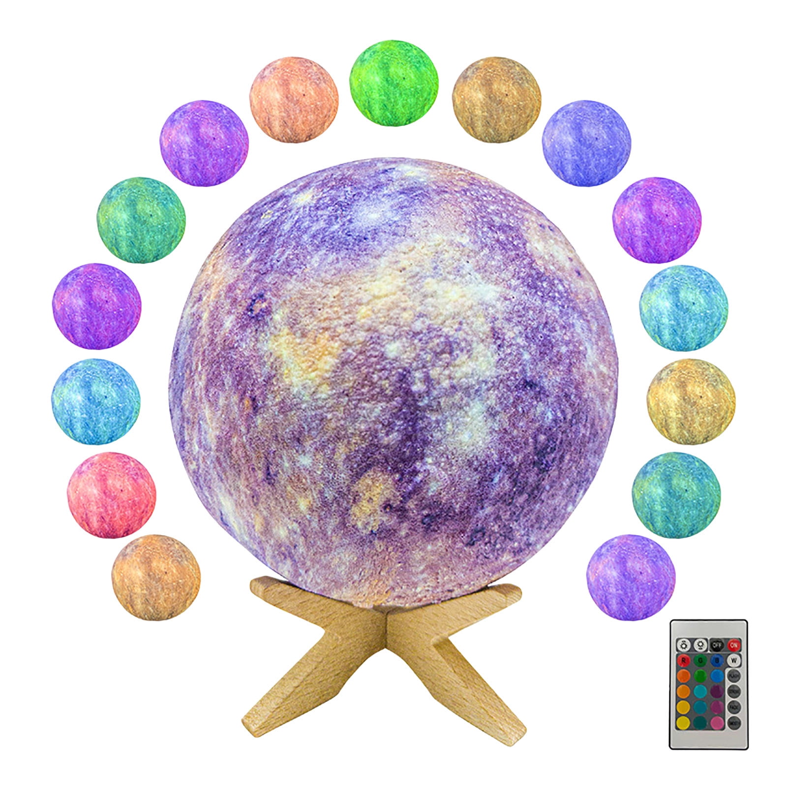 Color 3D Star Moon Light And Remote Control And Friendly Dimmable Night ...