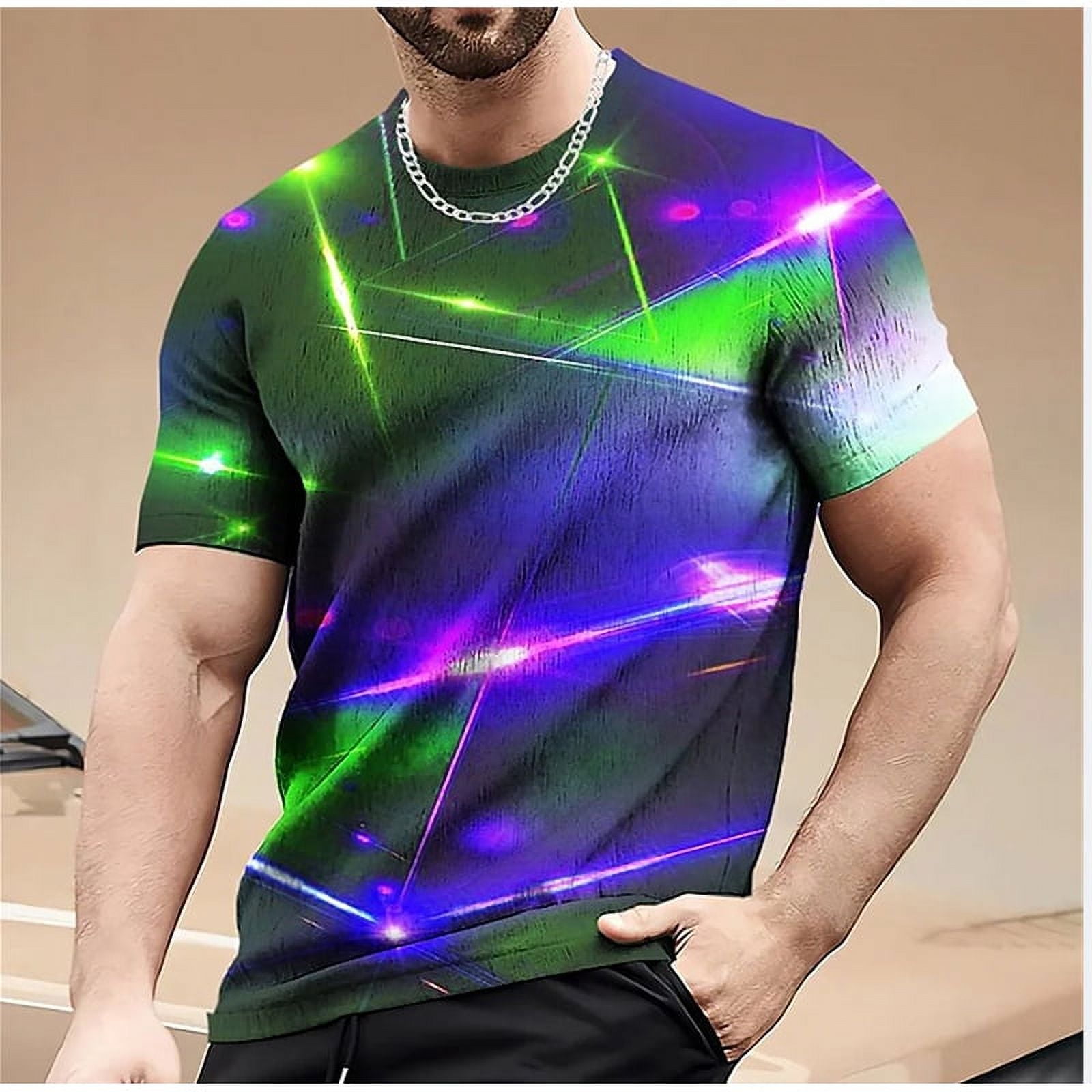 Color 3d Printed Summer T-Shirt Casual O Collar Short Sleeve Pop ...