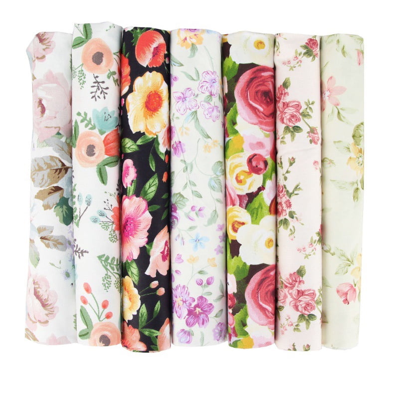 Color 7 Color Patchwork Fabric Set Solid Floral Fabric 19.6" x 19.6 ...