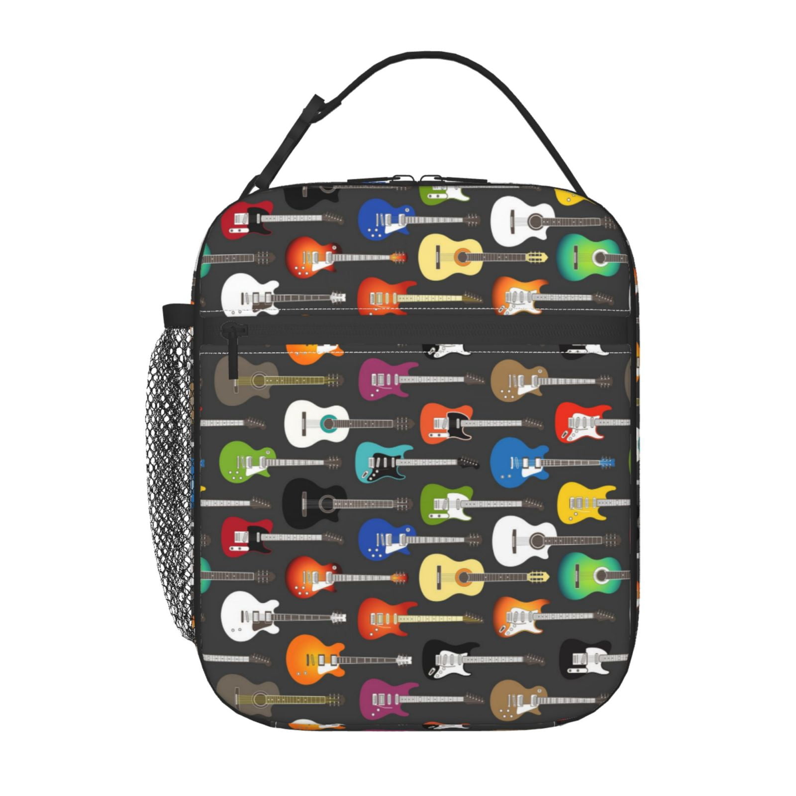 Color Acoustic And Electric Guitars Insulated Lunch Bags Reusable ...