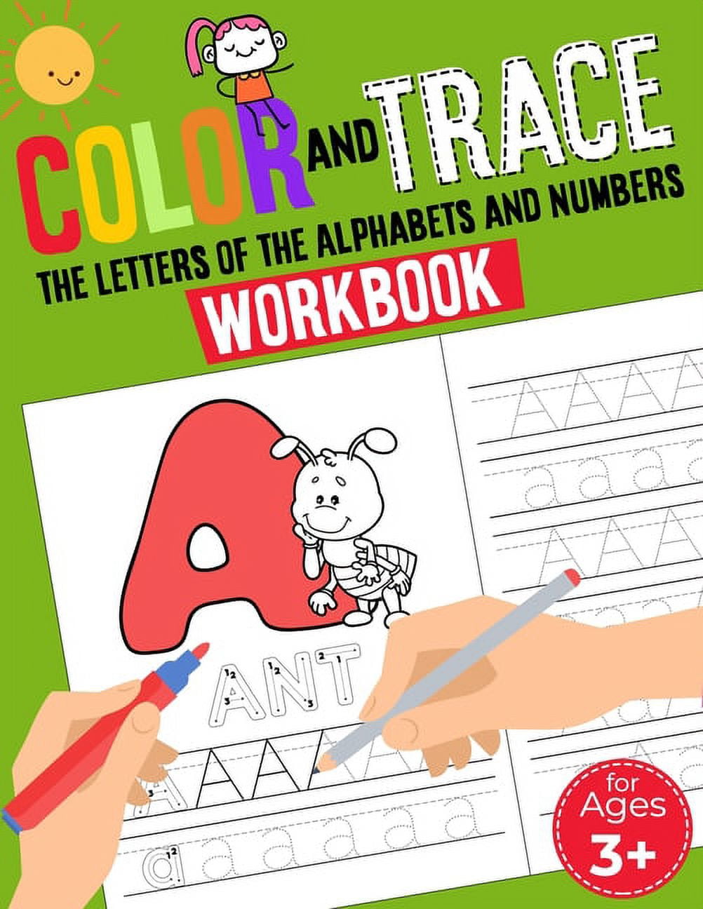 Color And Trace The Letters Of The Alphabets And Numbers: Preschool ...