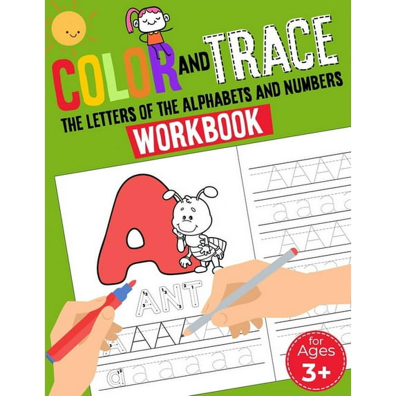 Color And Trace The Letters Of The Alphabets And Numbers: Preschool ...