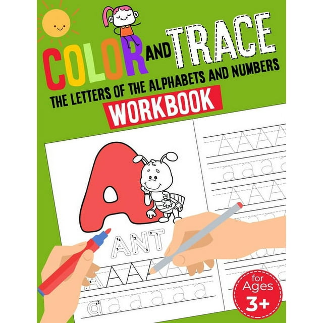 Color And Trace The Letters Of The Alphabets And Numbers: Preschool ...