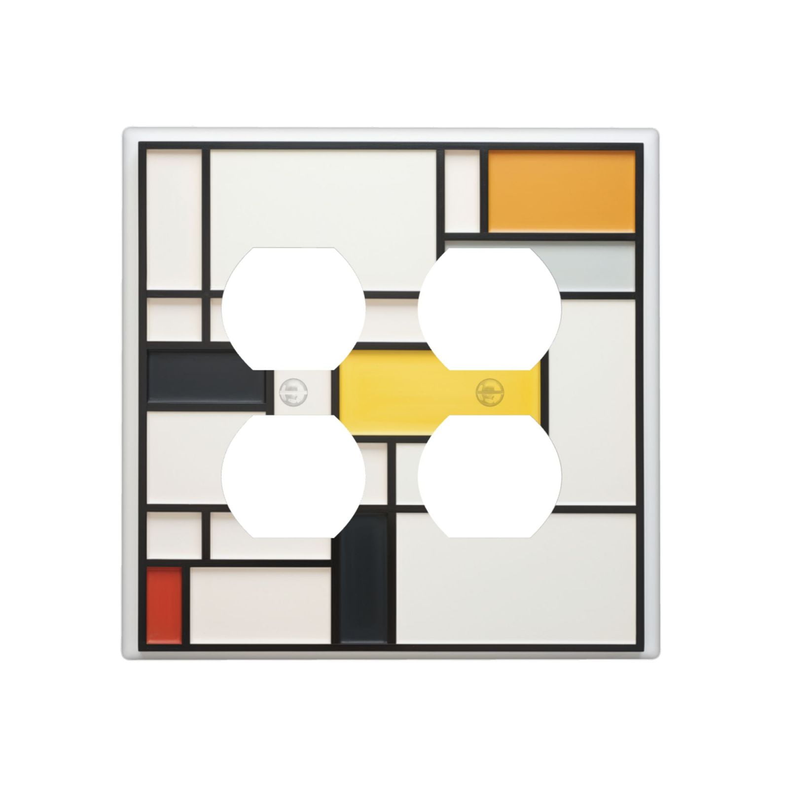 Color Art Style Switch Cover Decorative Wall Plate / 2-Gang 2-Duplex ...