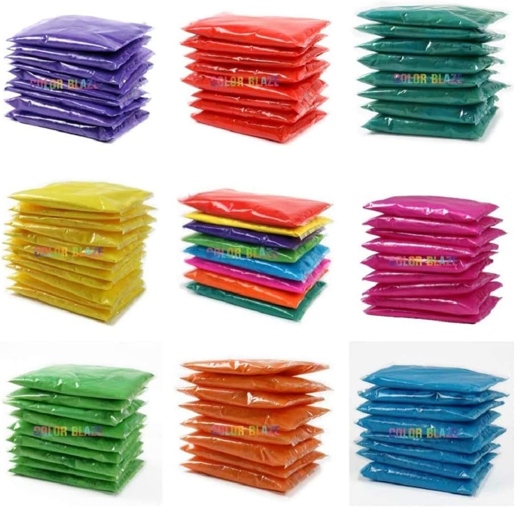 Color Blaze Holi Color Powder - 120 Individual Color Packets of 8 ...