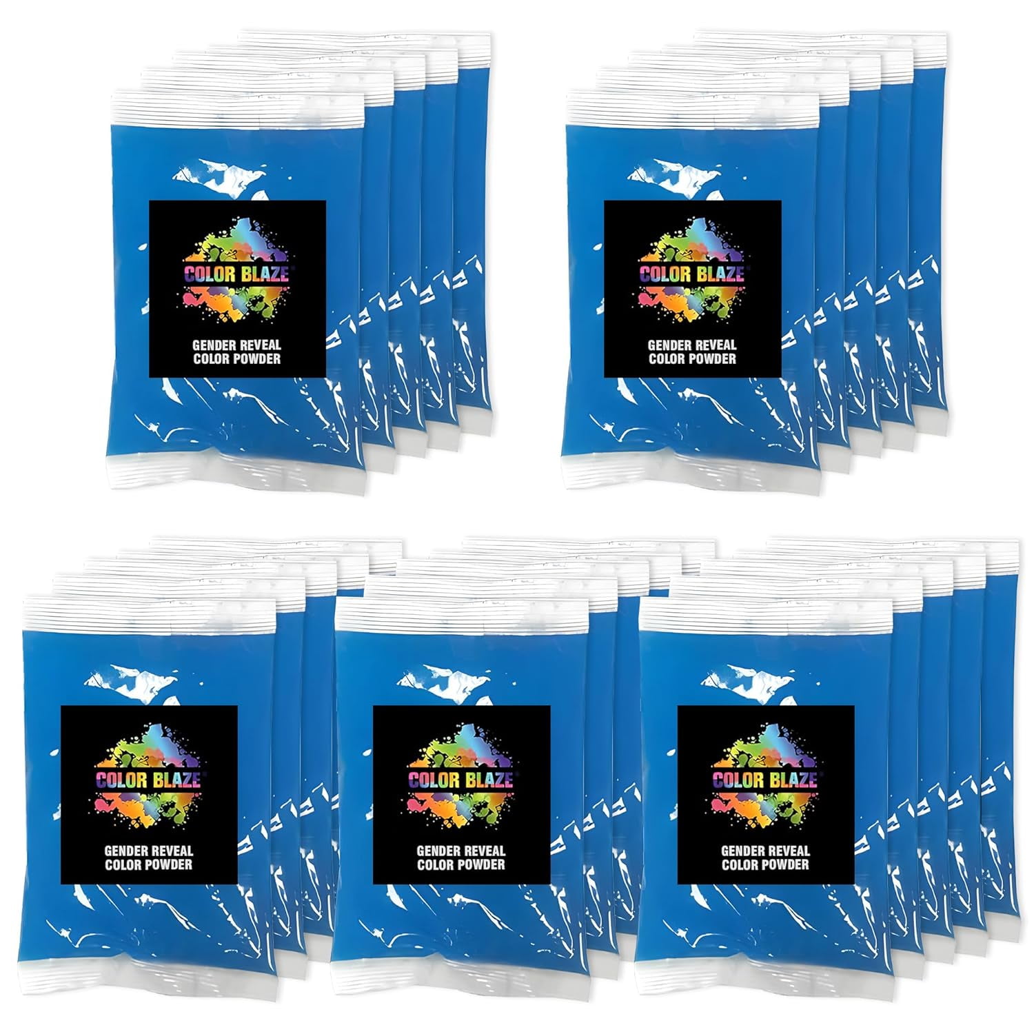 Color Blaze Gender Reveal 25 Packets Blue Color Powder - Walmart.com