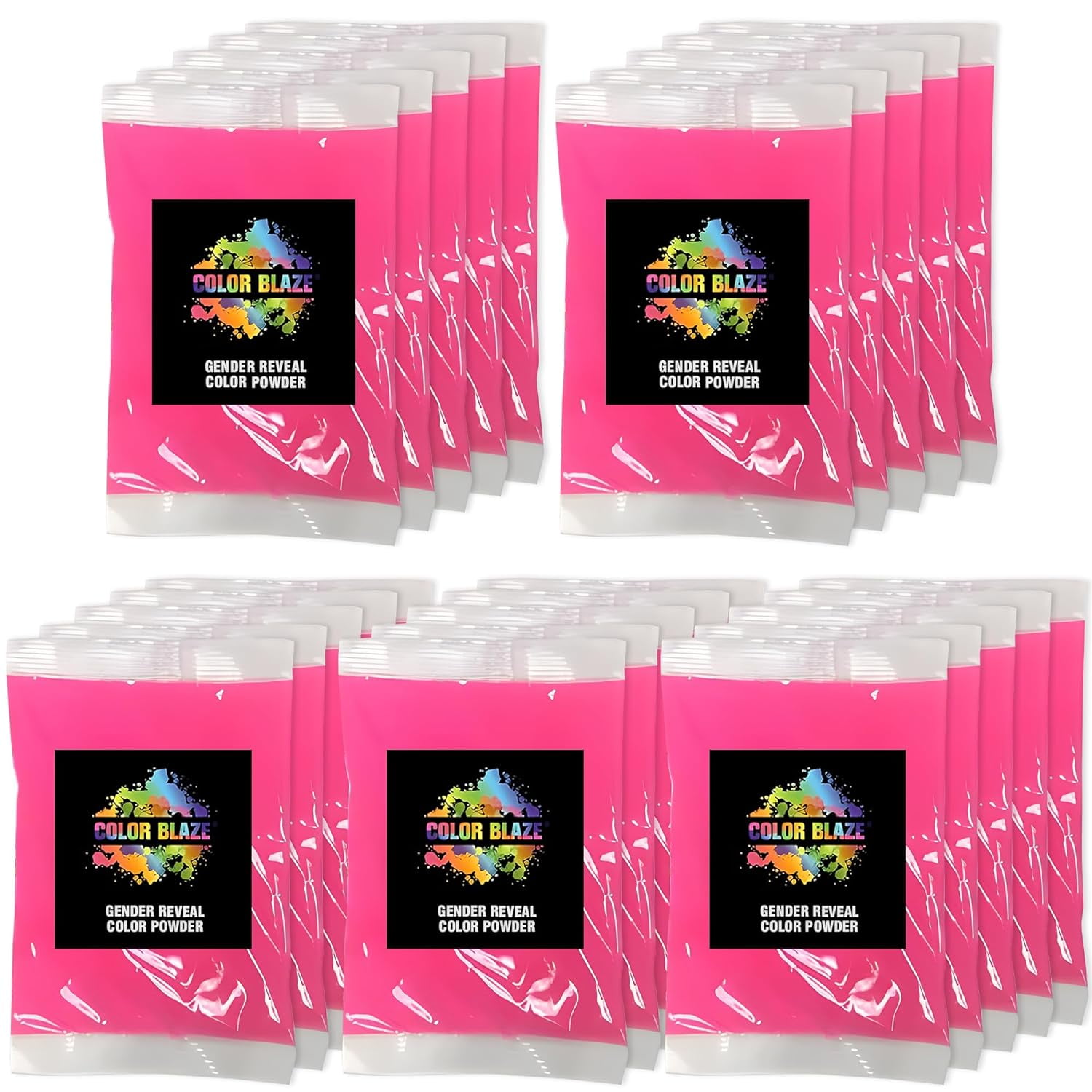 Color Blaze Gender Reveal 25 Packets Pink Color Powder - Walmart.com