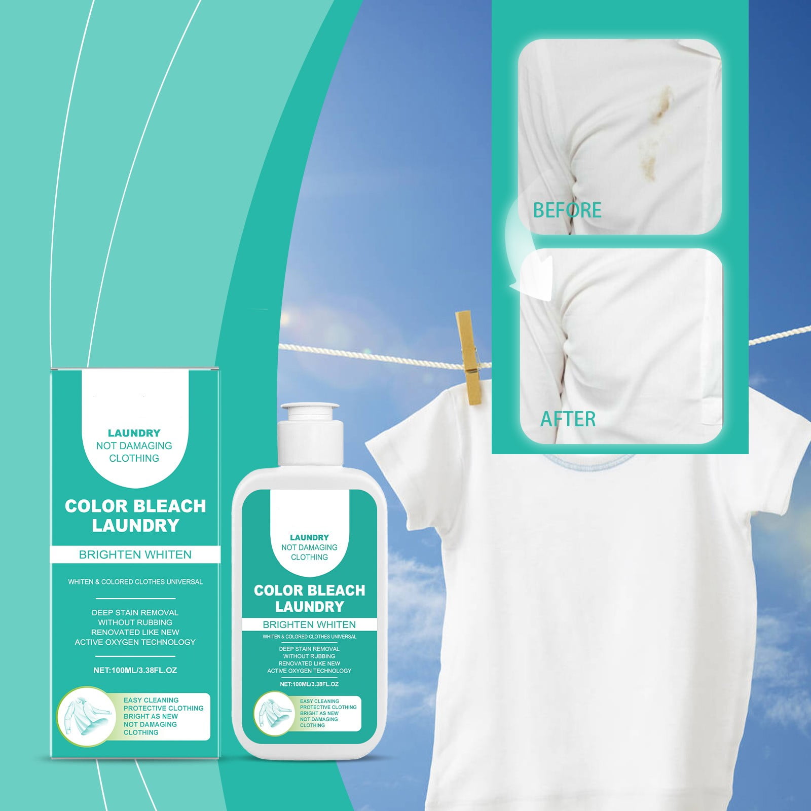 Color Bleach Laundry Detergent Oxygen Bleach Cleaning Solution ...