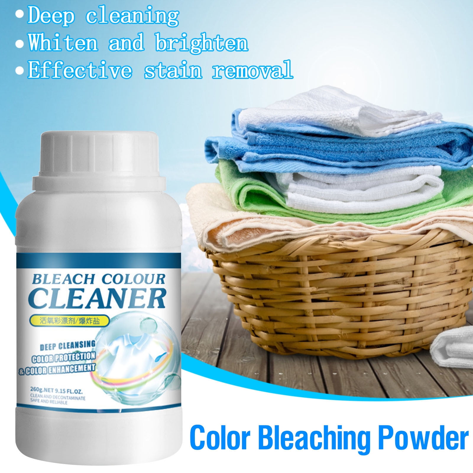 Color Bleaching Powder for Laundry - Removes Tough Stains & Yellowing ...