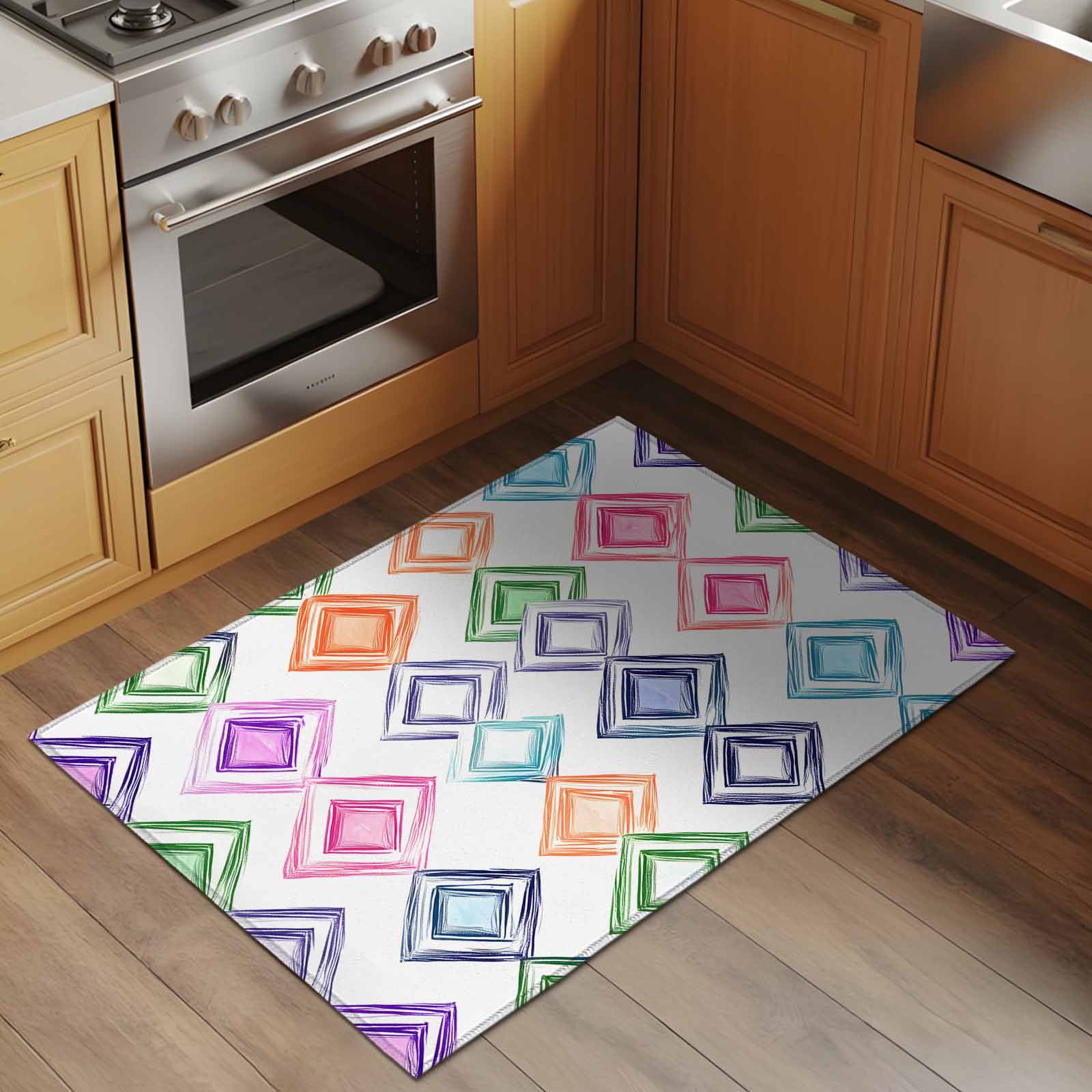 Color Block 2x3 Rug for Entryway Front Door Kitchen Sink Area ...