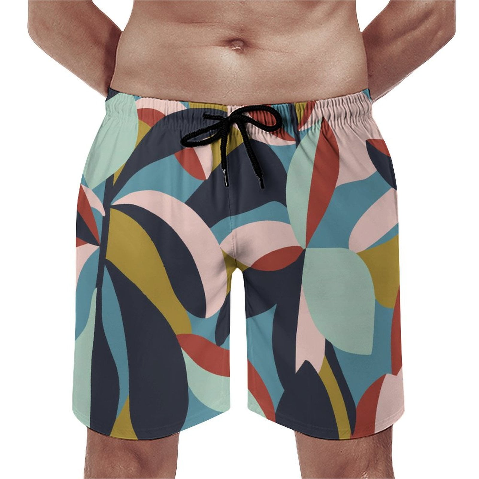 Color Block Art Board Shorts Mondrian Style Funny Beach Shorts Men ...