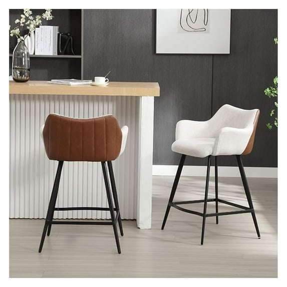 Color Block Bar Stools for Kitchen Island Barstools with Footrest Set ...