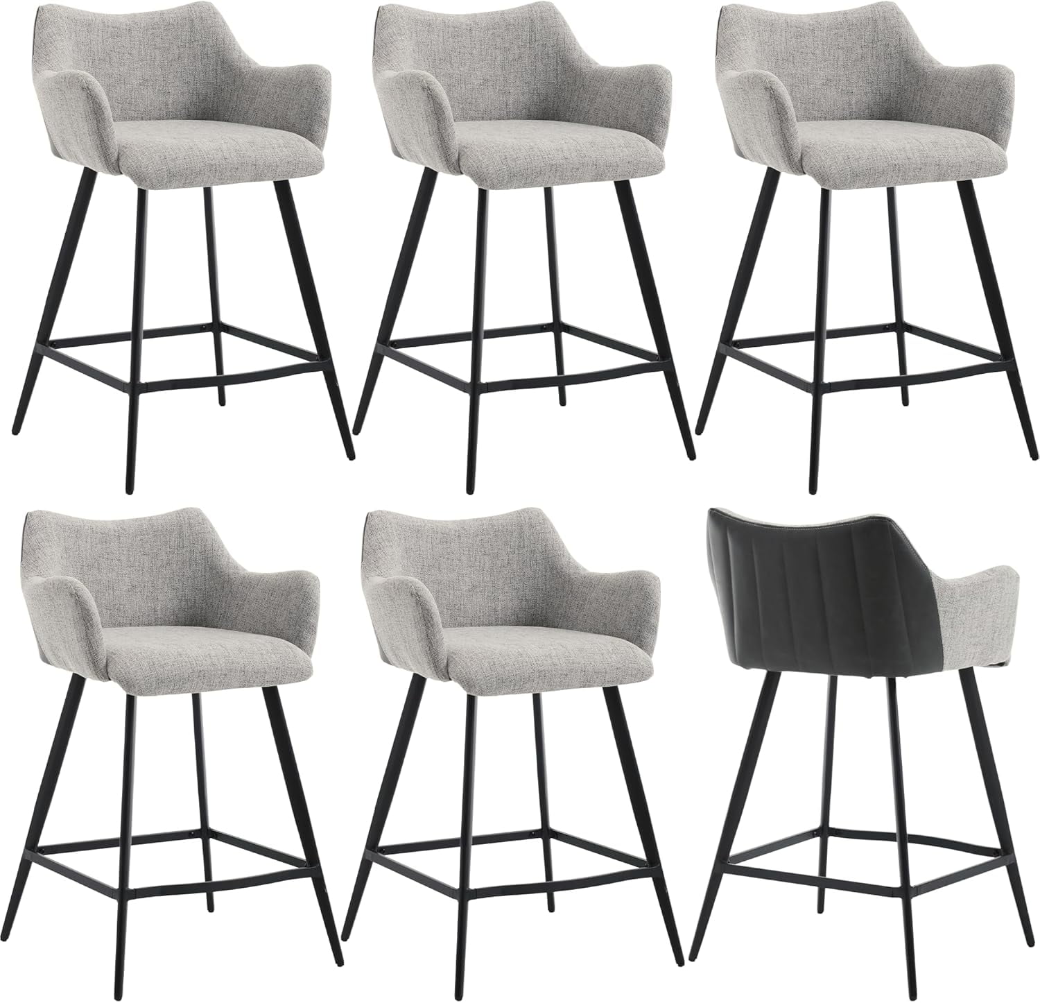 Color Block Bar Stools for Kitchen Island Barstools with Footrest Set ...