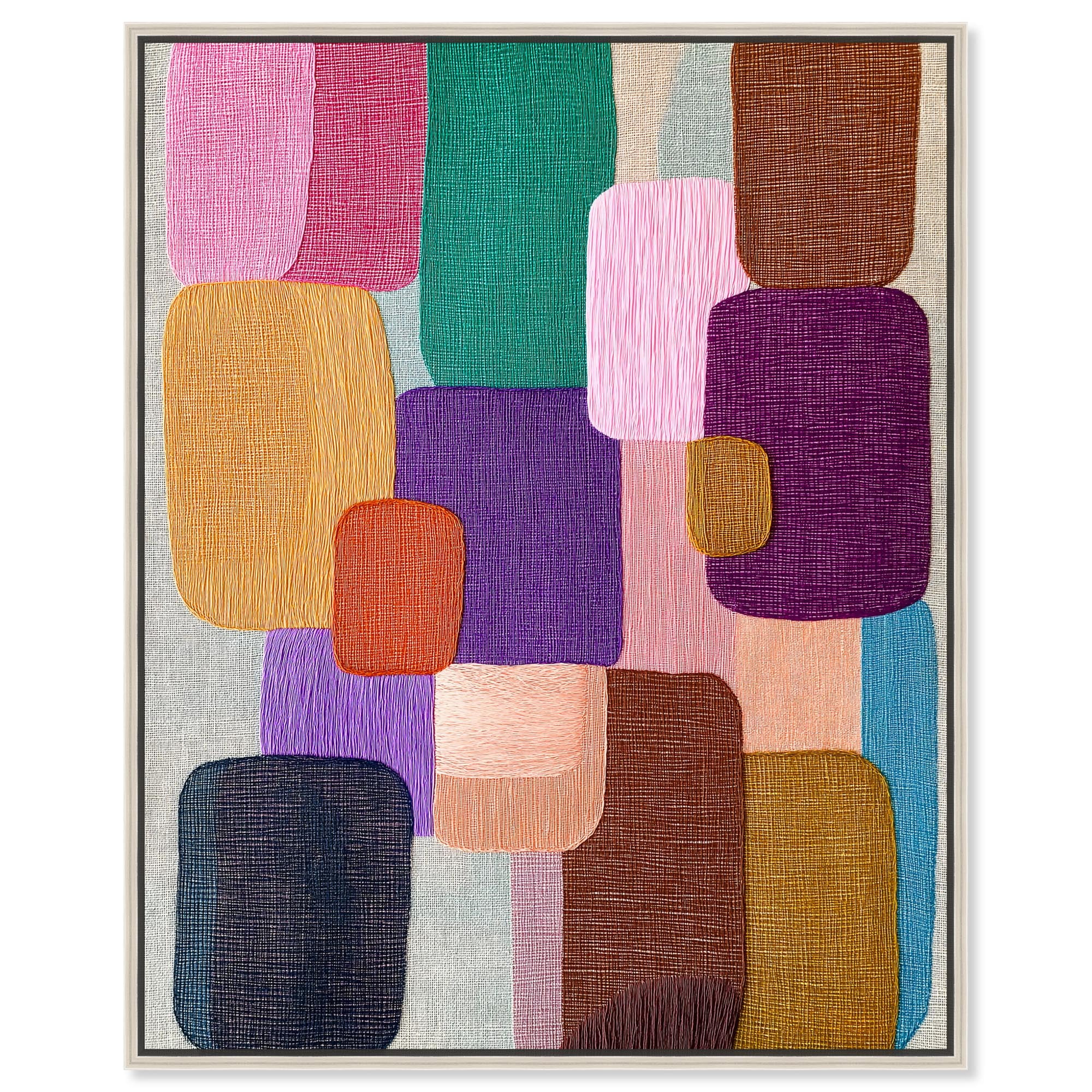 Color Block Cadence I Canvas Modern Colorful Art by Art Remedy, Silver ...