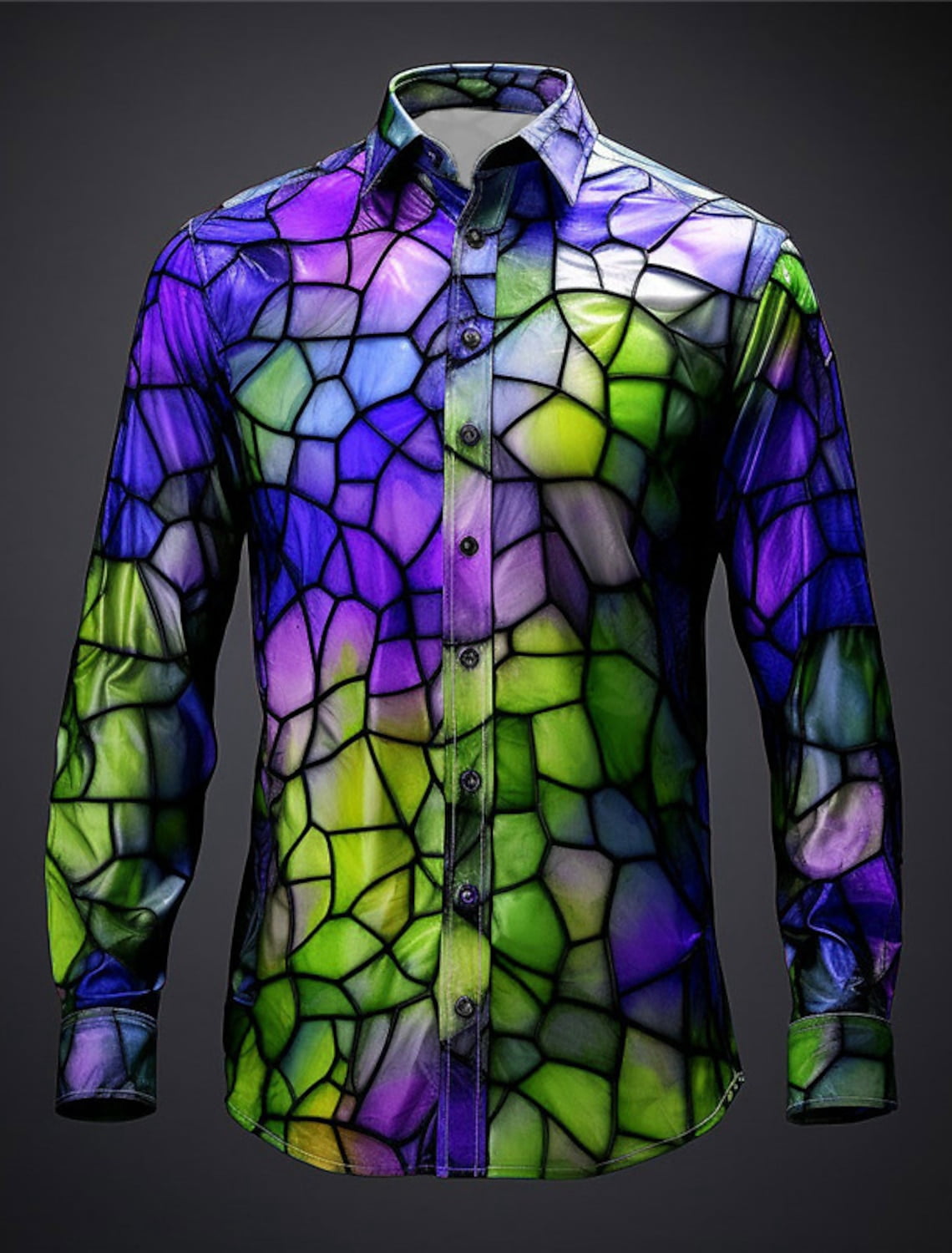 Color Block Colorful ic Men's Shirt Daily Wear Going out Fall & Winter ...