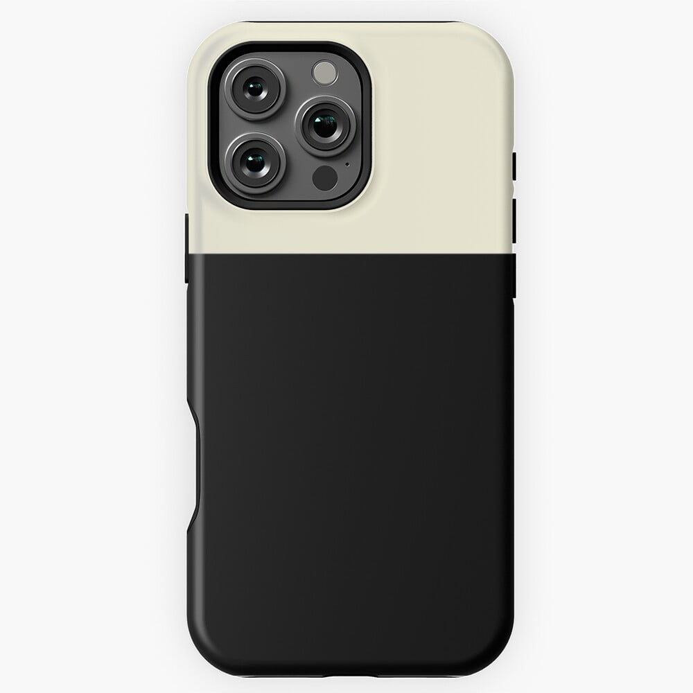 Color Block Cream And Black Minimalist Elegant Fun iPhone Case 17 11 12 ...
