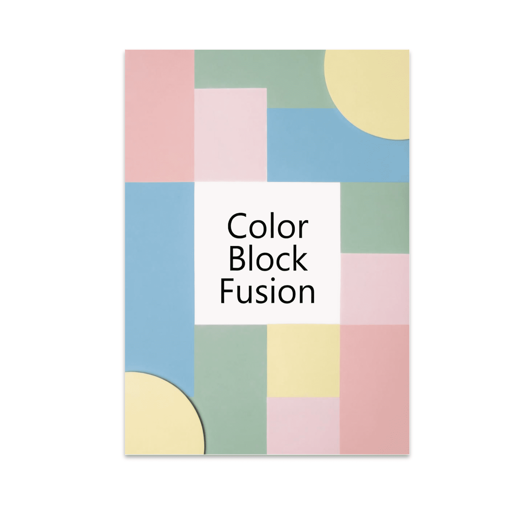 Color Block Fusion Abstract Shapes - Office Decor Enthusiast - 13x19 ...