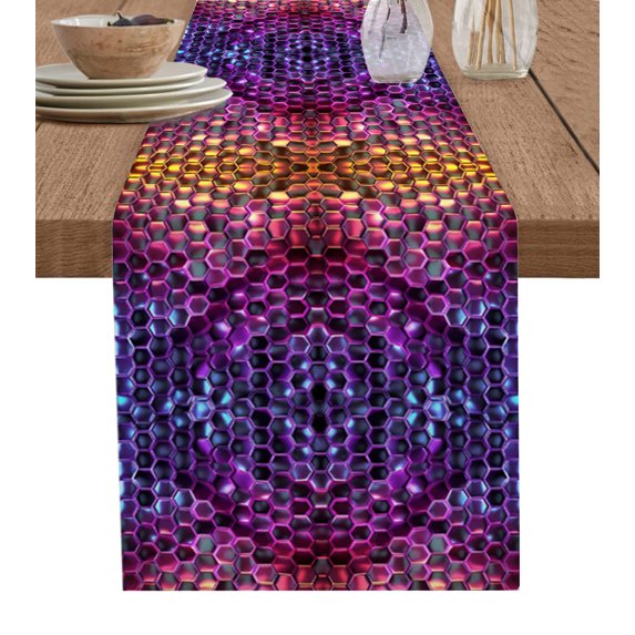 Color Block Gradient Hycomb Block Table Runner ration Home r Dinner ...