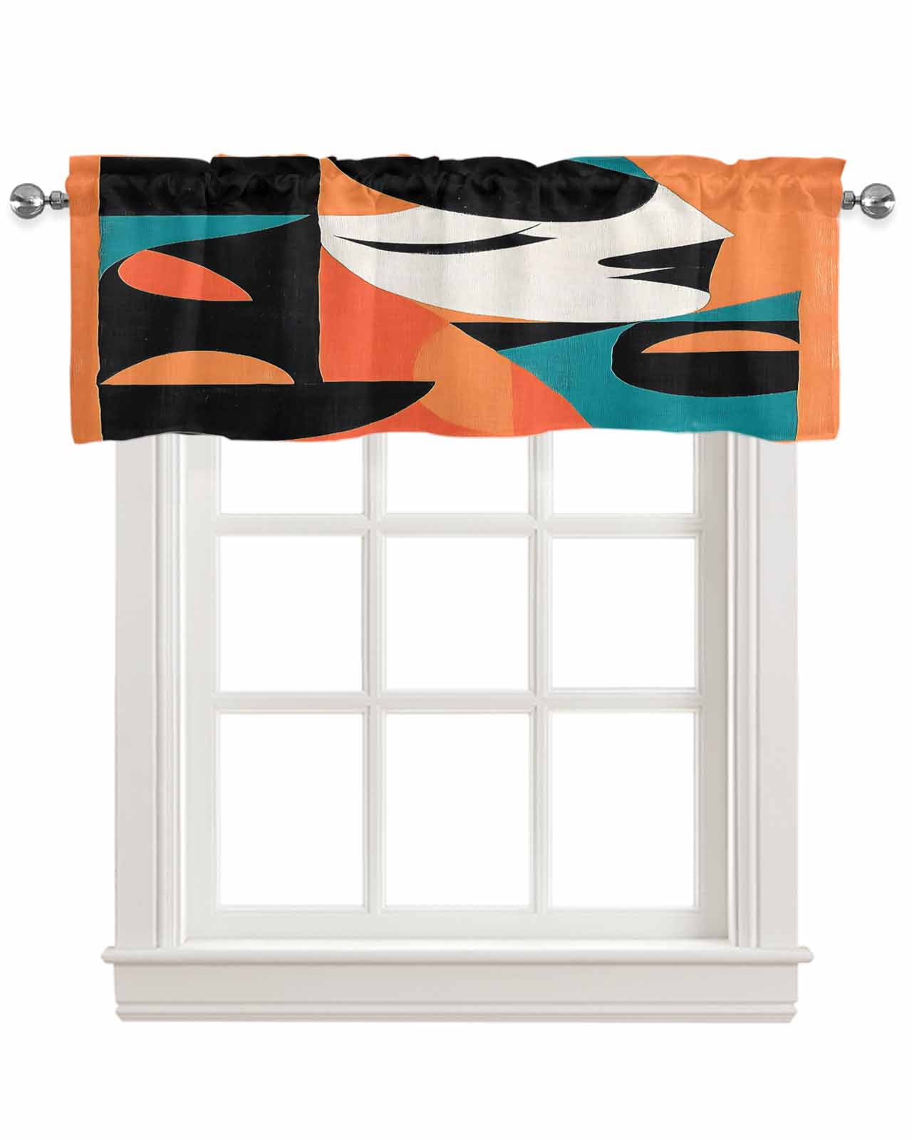 Color Block Kitchen Valances for Windows Farmhouse Linen Window Valance ...